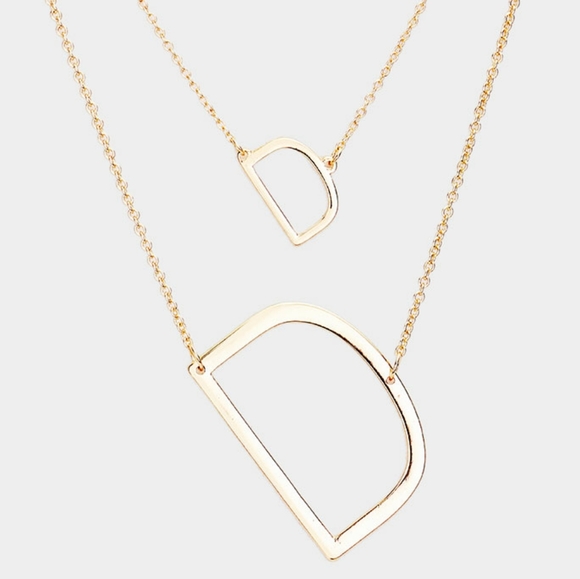 iFashionBox | Jewelry | Gold Monogram Big Initial Pendant Double D ...